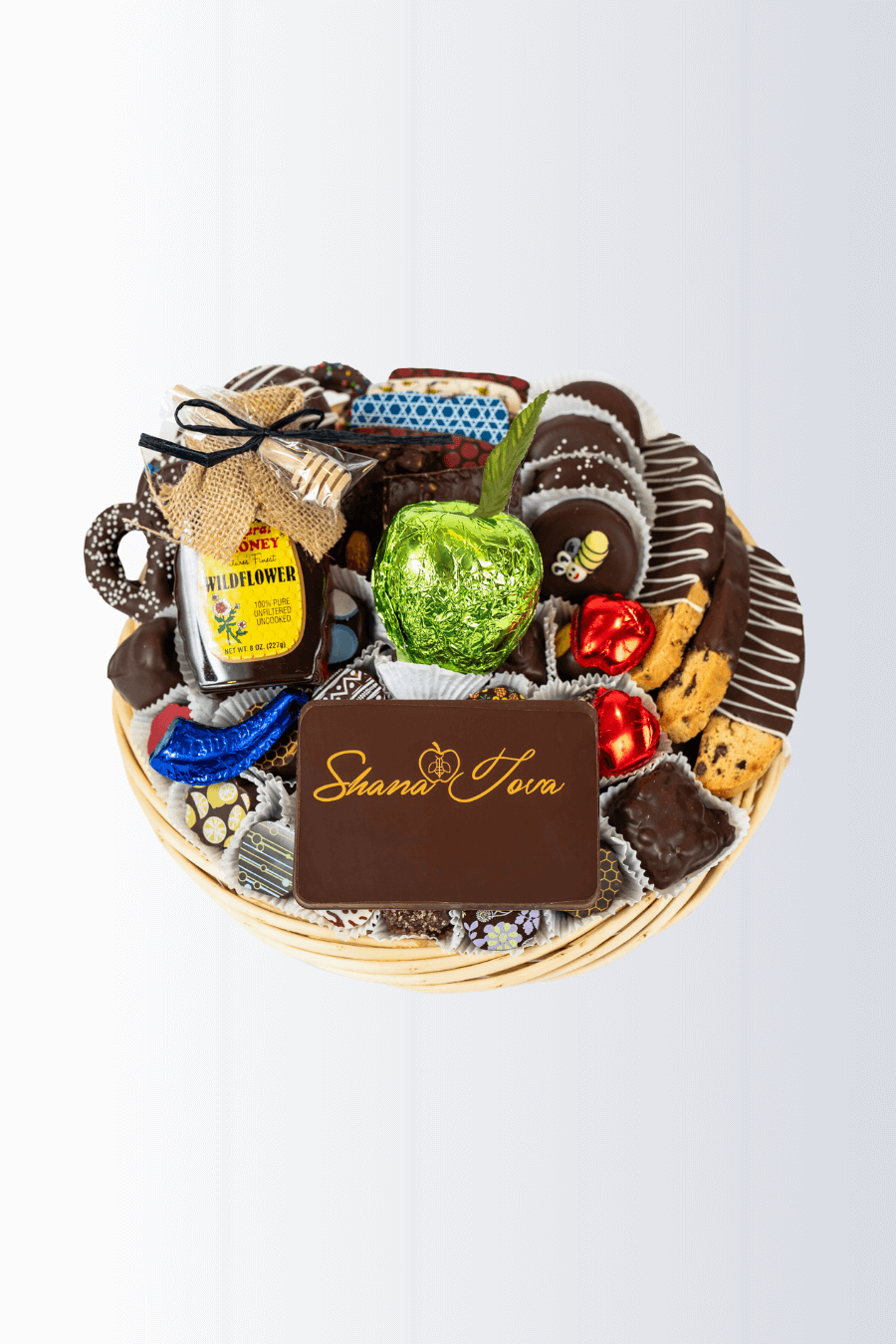 ROSH HASHANAH CHOCOLATE CELEBRATION BASKET 12 INCH - Le Chocolatier